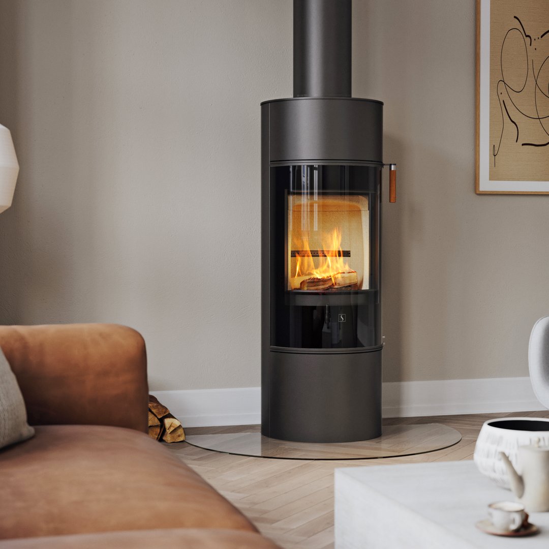 Vedovn Scan 84-1 Modern Sort lakk – Varmeøkonomi AS